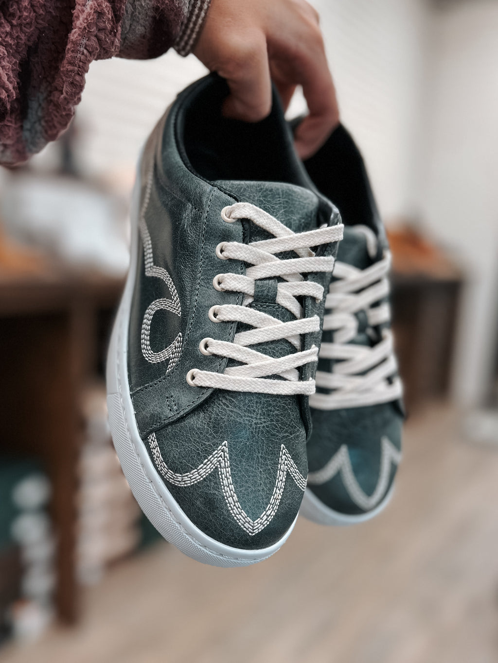 The Skye Tennis Shoe {Blue Deer} – Hawk Western Wear