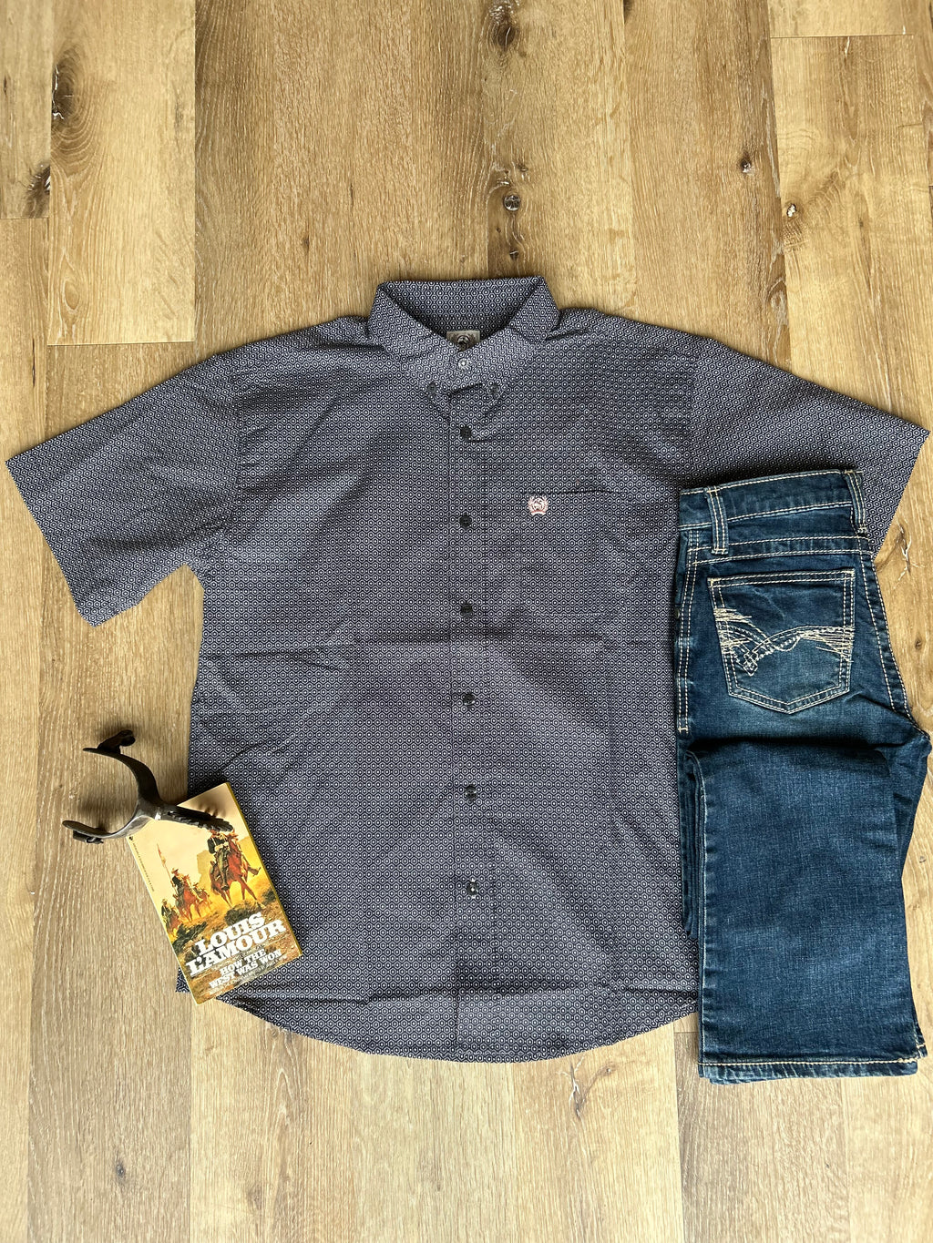 Cinch Boys Medallion Print Shirt Grey - Hawk Western Wear